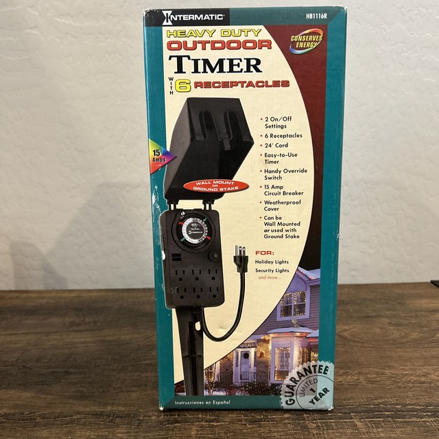 Intermatic HB1116R Electro Mechanical Outdoor Timer Wall Switch 6 ...