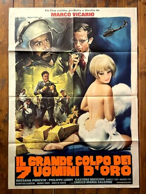 MANIFESTO POSTER AFFICHE CINEMA IL GRANDE COLPO DEI 7 UOMINI D'ORO FILM ...