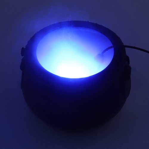 Cauldron Fog Machine 12 LED Color Changing Ambience Halloween Mist ...