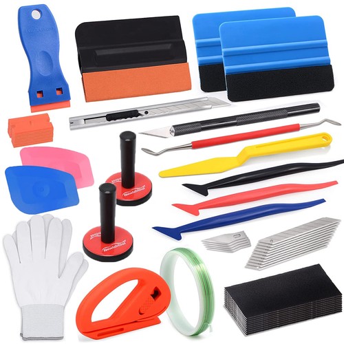Car Window Tint Film Install Tools PPF Squeegee Felt Scraper Gloves ...