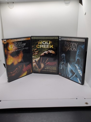 HORROR Slasher DVD Lot Of 3 Used Freddy Vs Jason, Texas Chainsaw, Wolf ...
