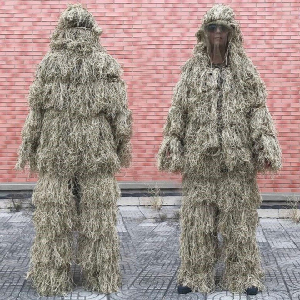 3D Tactical Woodland Camouflage Ghillie Suit Sniper Clothes Jungle Camo ...