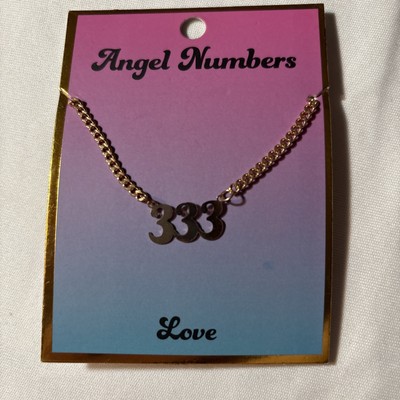 Angel Numbers 333 Love Necklace Gold Tone | eBay