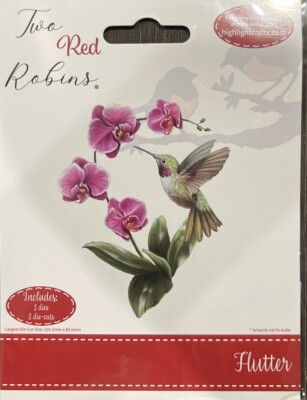 Two Red Robins Metal Die ~ Flutter ~ Hummingbird Flowers ~Free Artwork ...