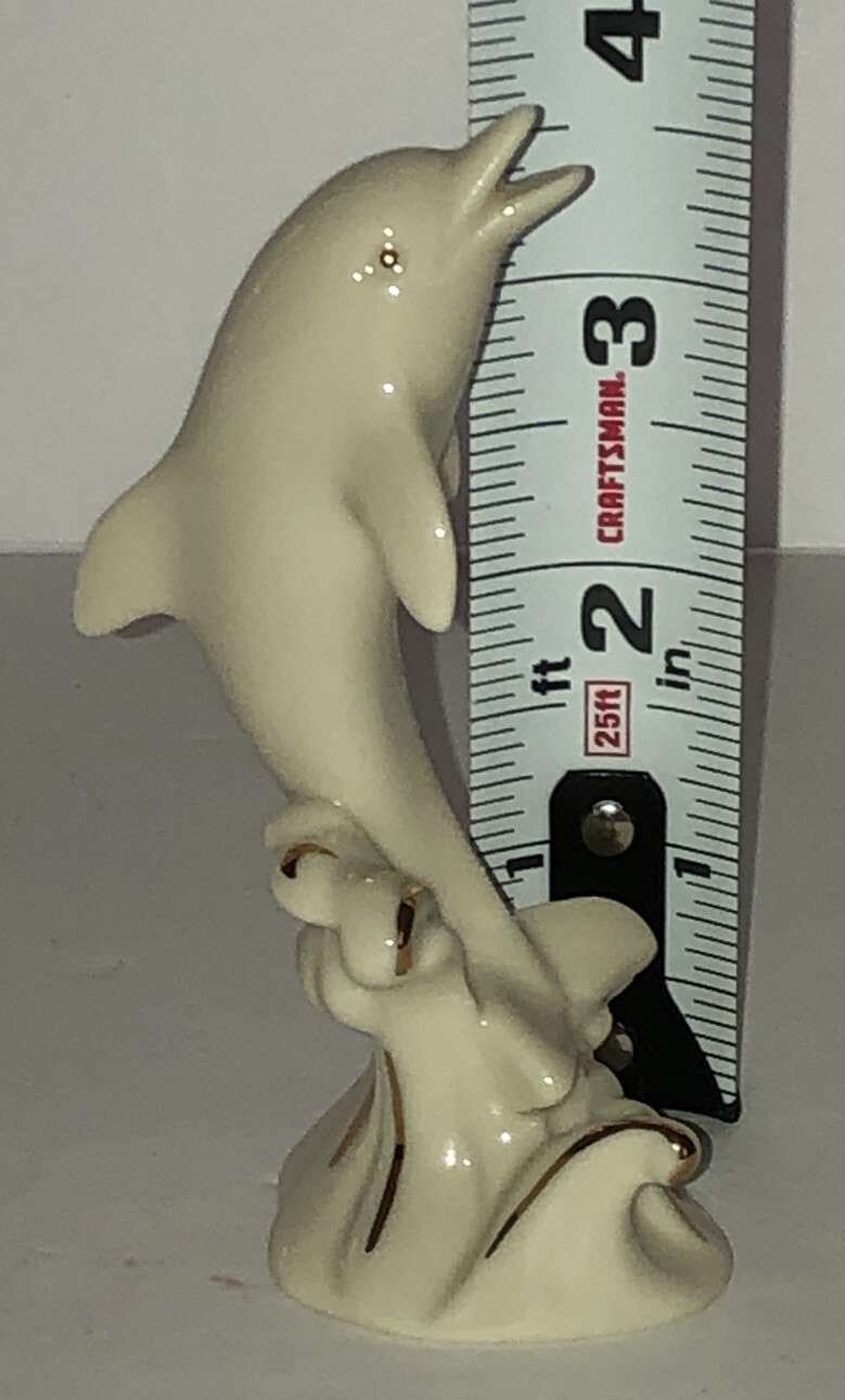 Lenox Collection Fine China 24K Gold Trim Ivory Dolphin Figurine | eBay