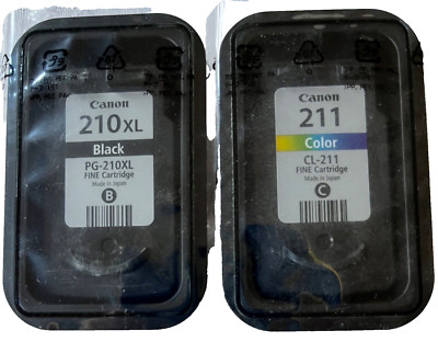 Genuine OEM Canon PG-210XL Black & CL-211 Color Ink cartridges Sealed ...