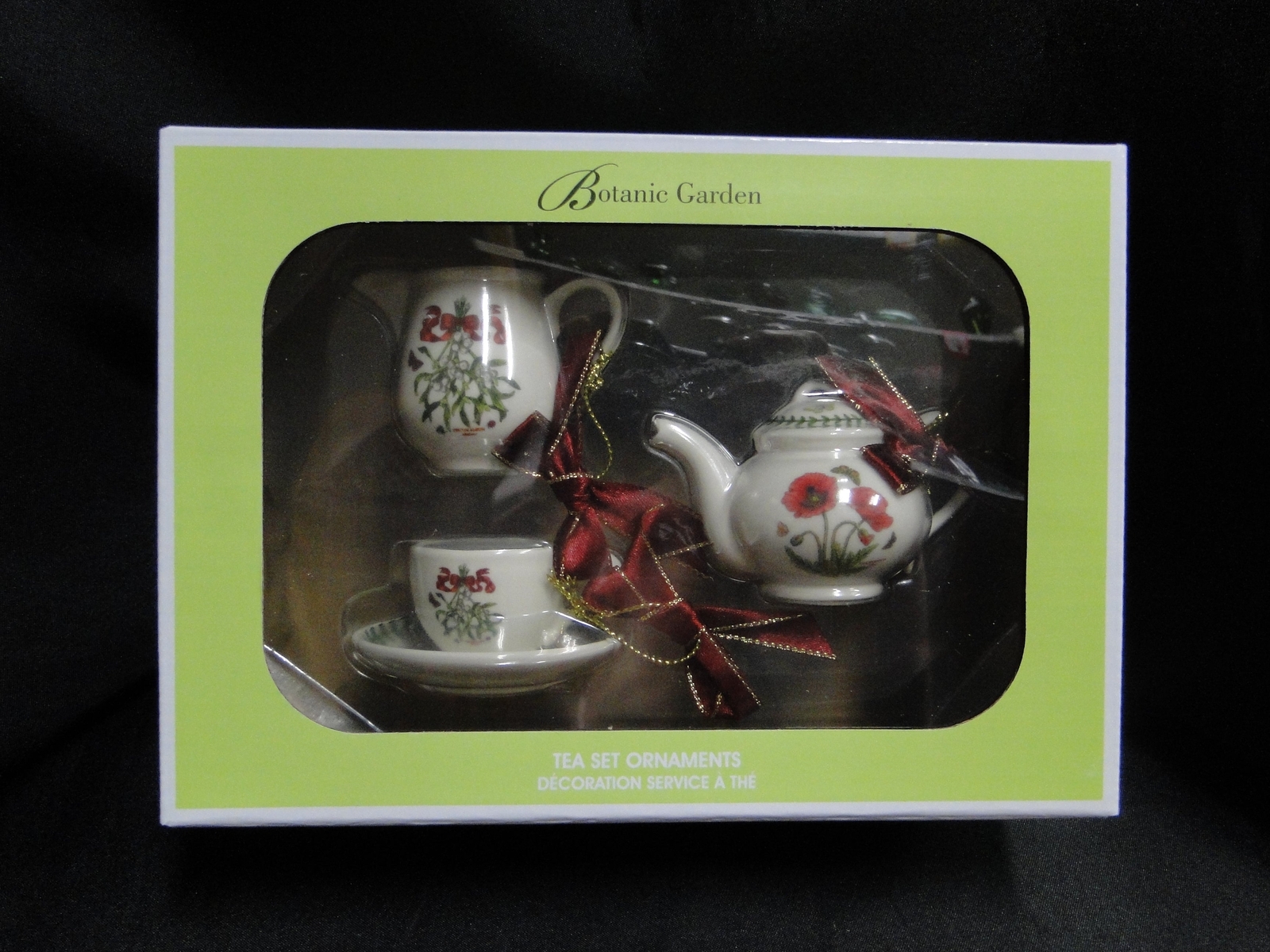 Portmeirion Botanic Garden: Tea Set Mini Ornaments, Teapot, Creamer ...