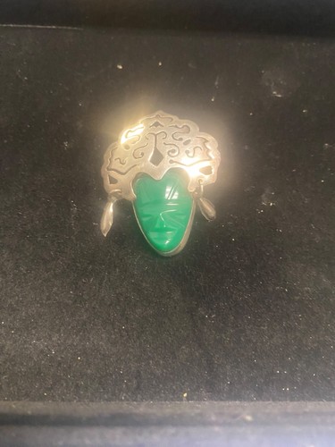 AZTEC JADE MASK STERLING SIGNED | eBay