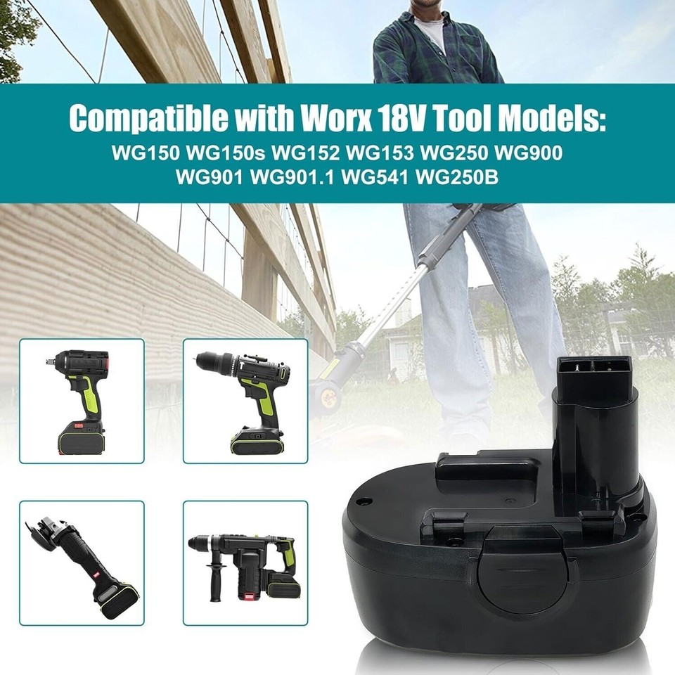 2Pack For Worx 18V WA3152 Battery WA3127 WG150 WG152 WG153 WG250 ...