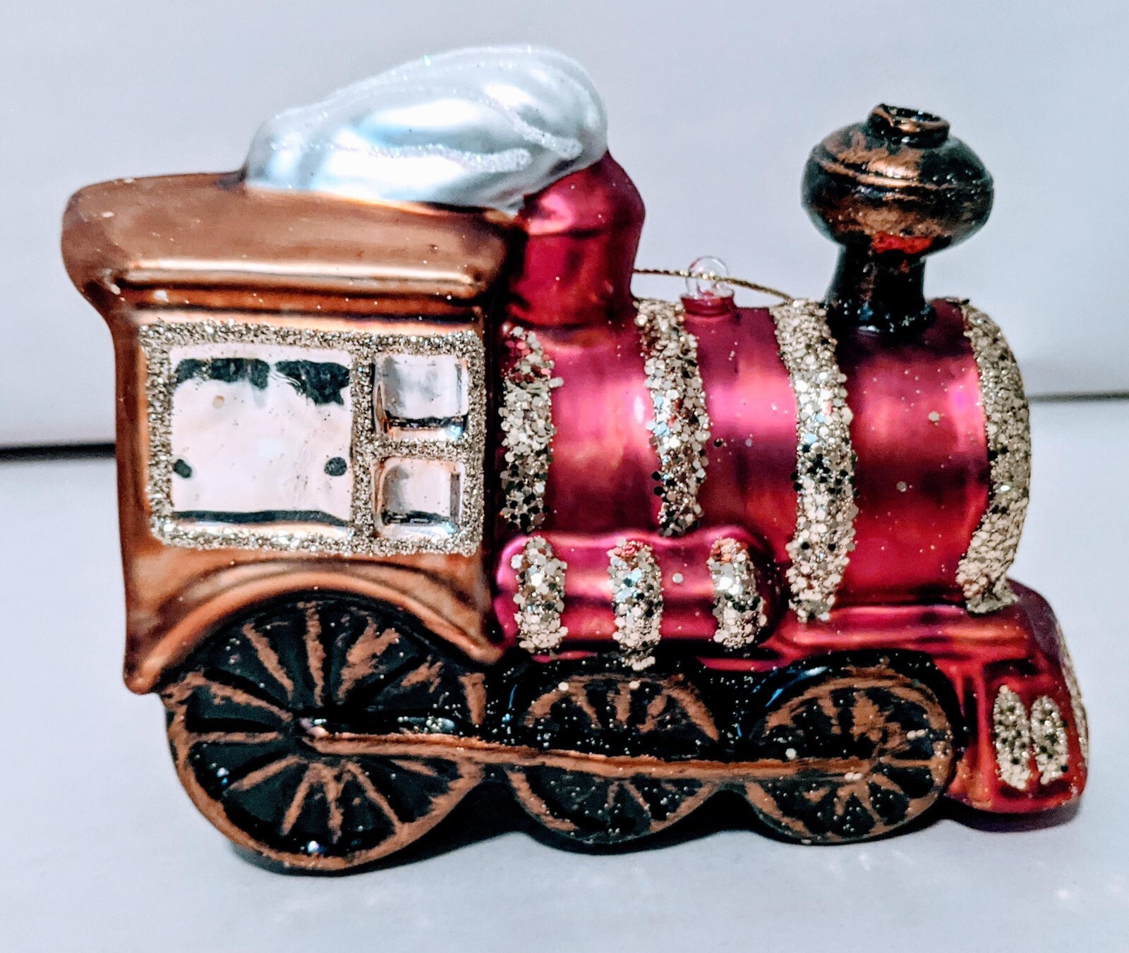 5" Glass Red And Gold Train Holiday Christmas Ornament 2663960 | eBay