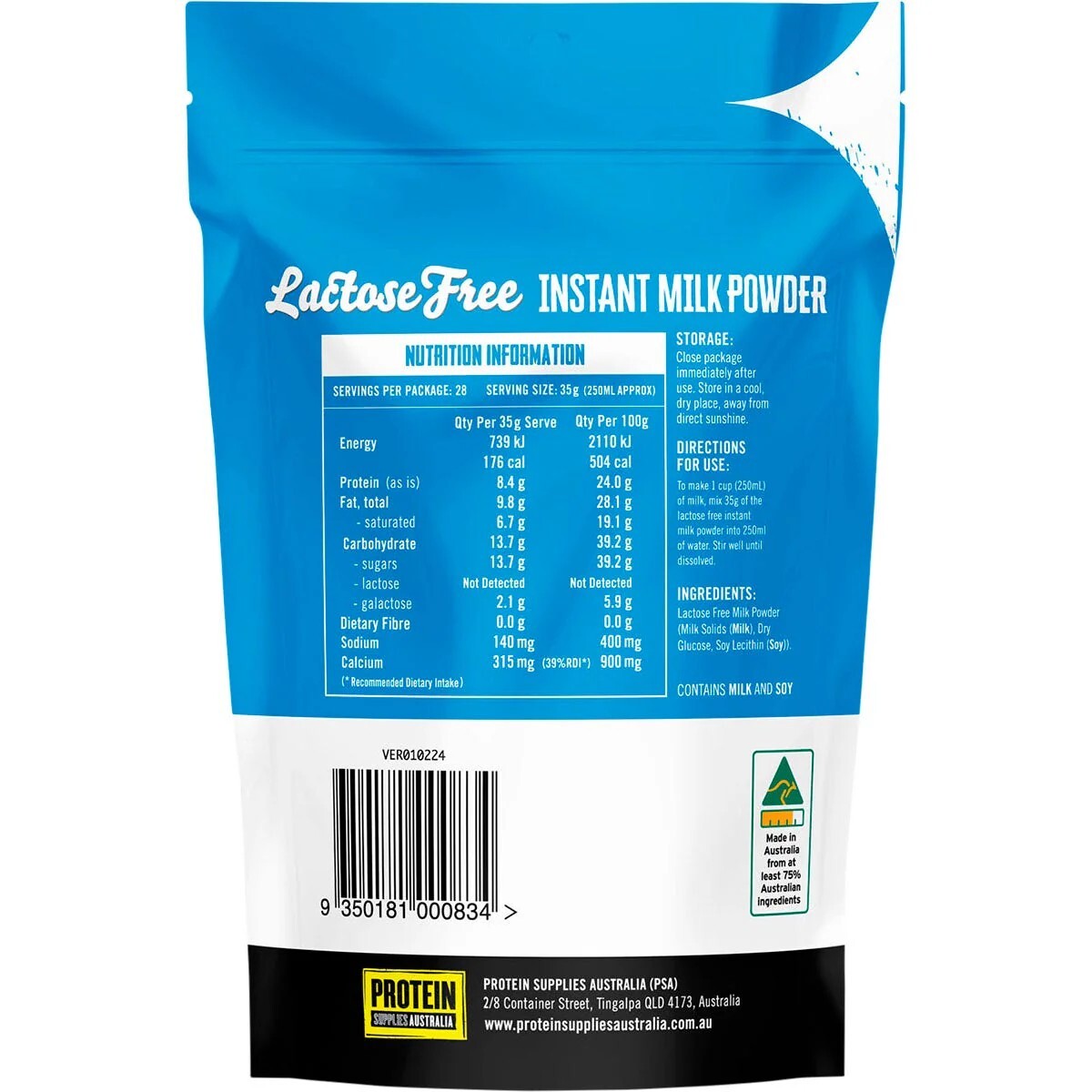 Lactose Powder 1 Kg Oladole Natural Plant Based Organic Protein
