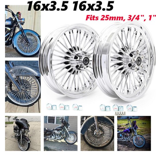 16in. Fat King Spoke Wheels Rims 16x3.5 for Harley Softail Slim FLSL ...