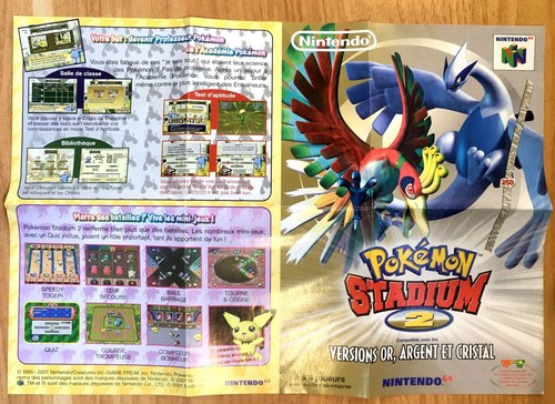POKÉMON STADIUM 2 - POSTER OFFICIEL A4 NINTENDO 64 N64 PAL FRANÇAIS OEM ...