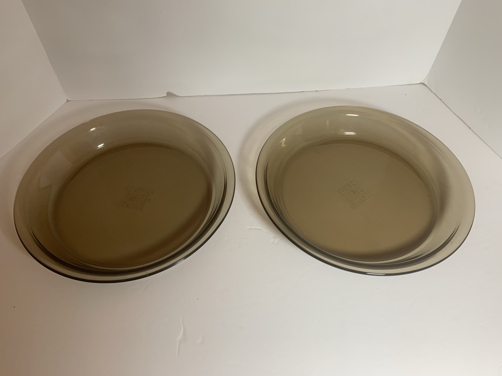 2 Vintage Pyrex 9" Amber Glass Round 1.5" Deep Pie Plate Dish #209 | eBay