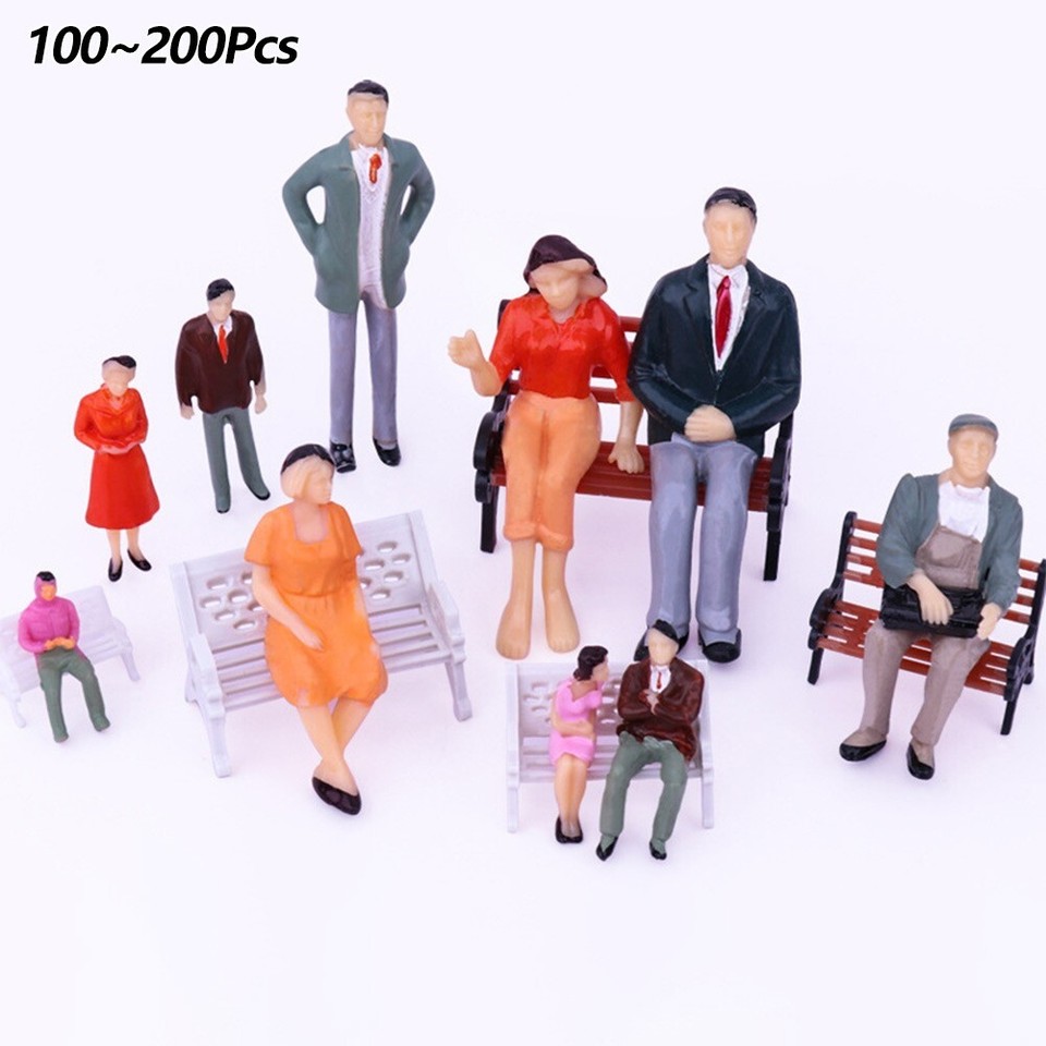 100/200 Pcs 1:87 HO Scale Painted Figures Model People Passengers ...