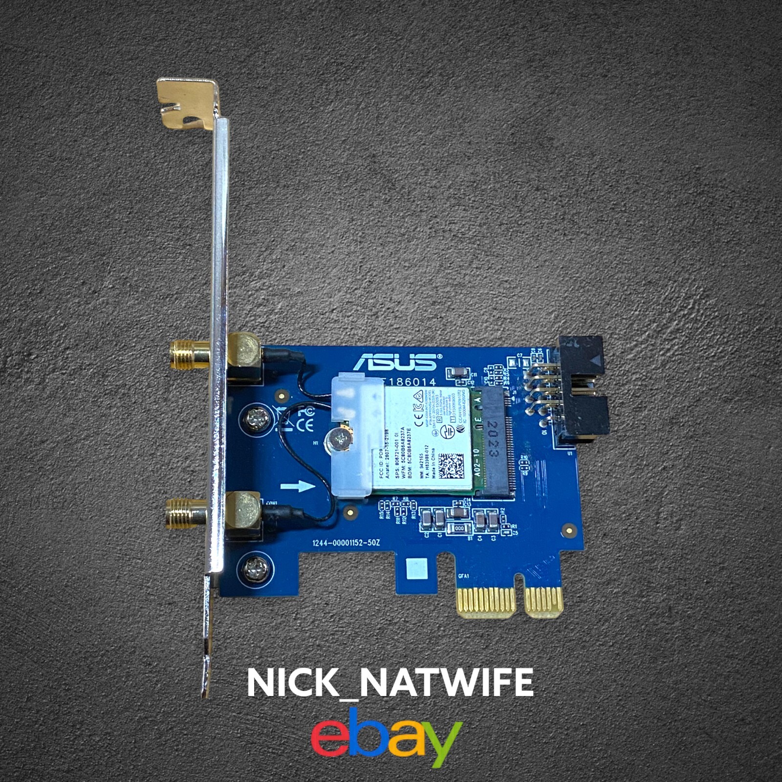 Asus PCE-AC55BT Bluetooth 4.2 PCIe/mPCIe Wireless Adapter Network Card ...