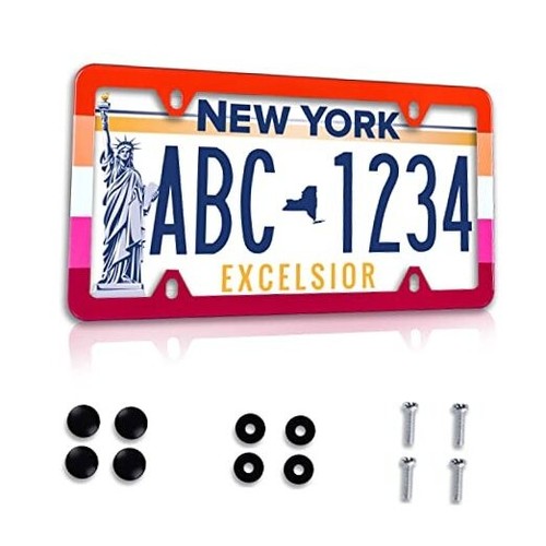 LGBT Pride Pink Rainbow License Plate Frame Stainless Steel 1 Pack ...