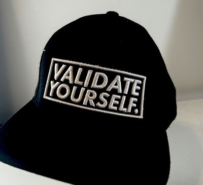 VALIDATE YOURSELF. Hat Cap Snapback Big Spellout Embroidered | eBay ...
