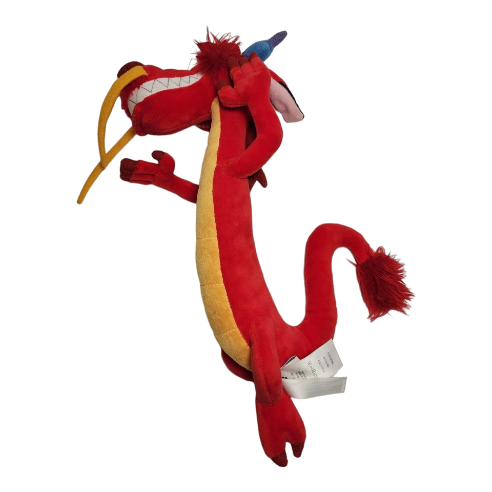 Disney Store Mushu Plush - 15" Red Dragon Mulan Toy Authentic Disney ...