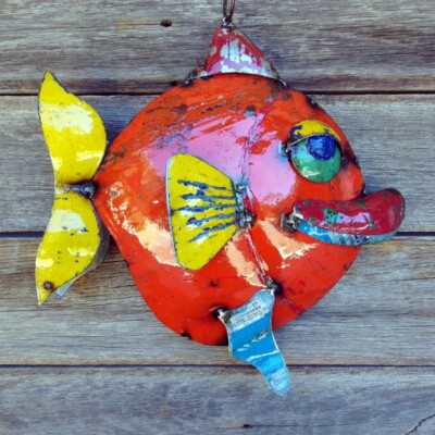 EEIEEIO Metal Terry The Tropical Fish Hanging Garden Sculpture | eBay ...