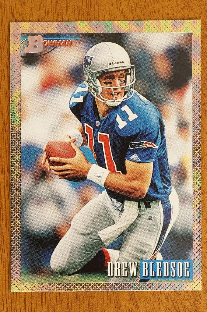 1993 Bowman Football Card Foil Drew Bledsoe Rookie #280 New England ...