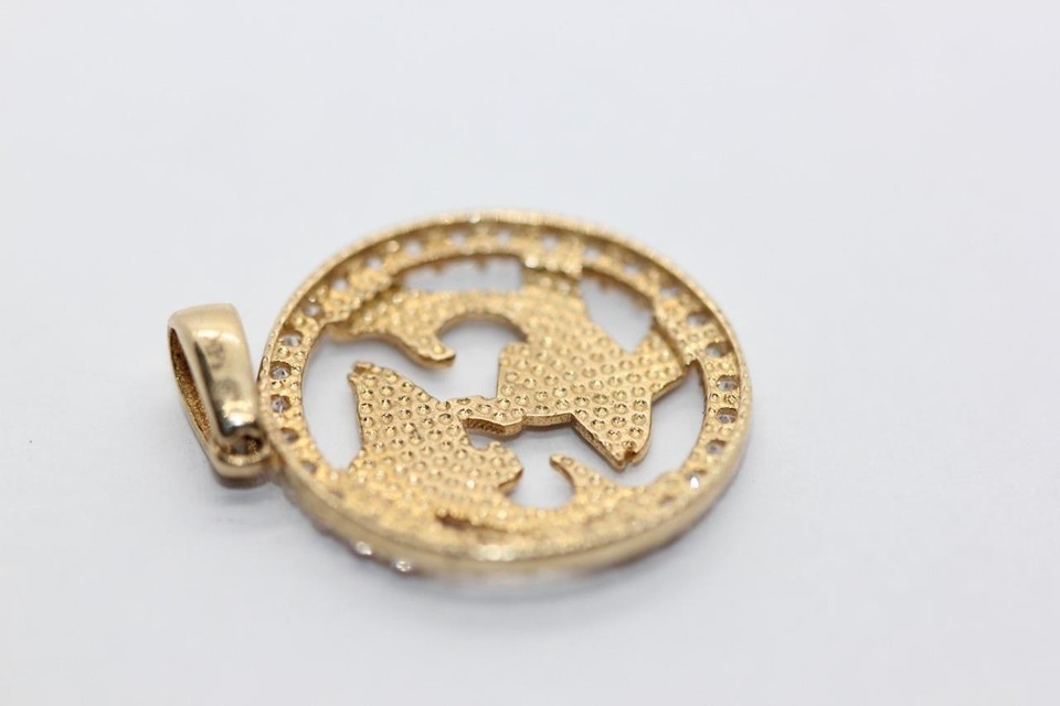 14K GOLD ZODIAC SIGN PISCES CHARM PENDANT 14karat | eBay