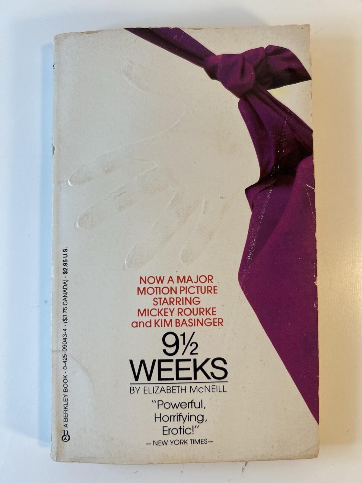 9 1/2 WEEKS movie tie-in book 1986 ELIZABETH McNEILL Berkley Books ...