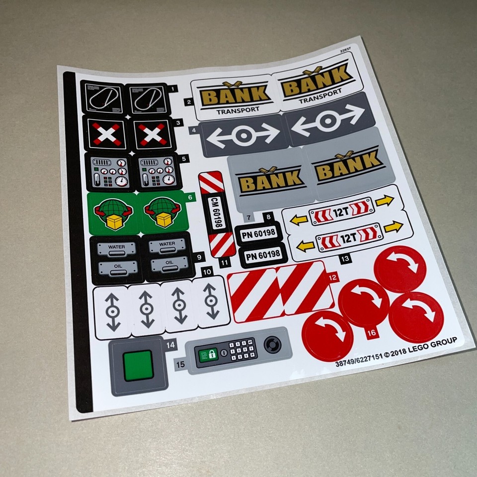 New Original Unused Sticker Sheets from Lego City Trains Theme READ ...