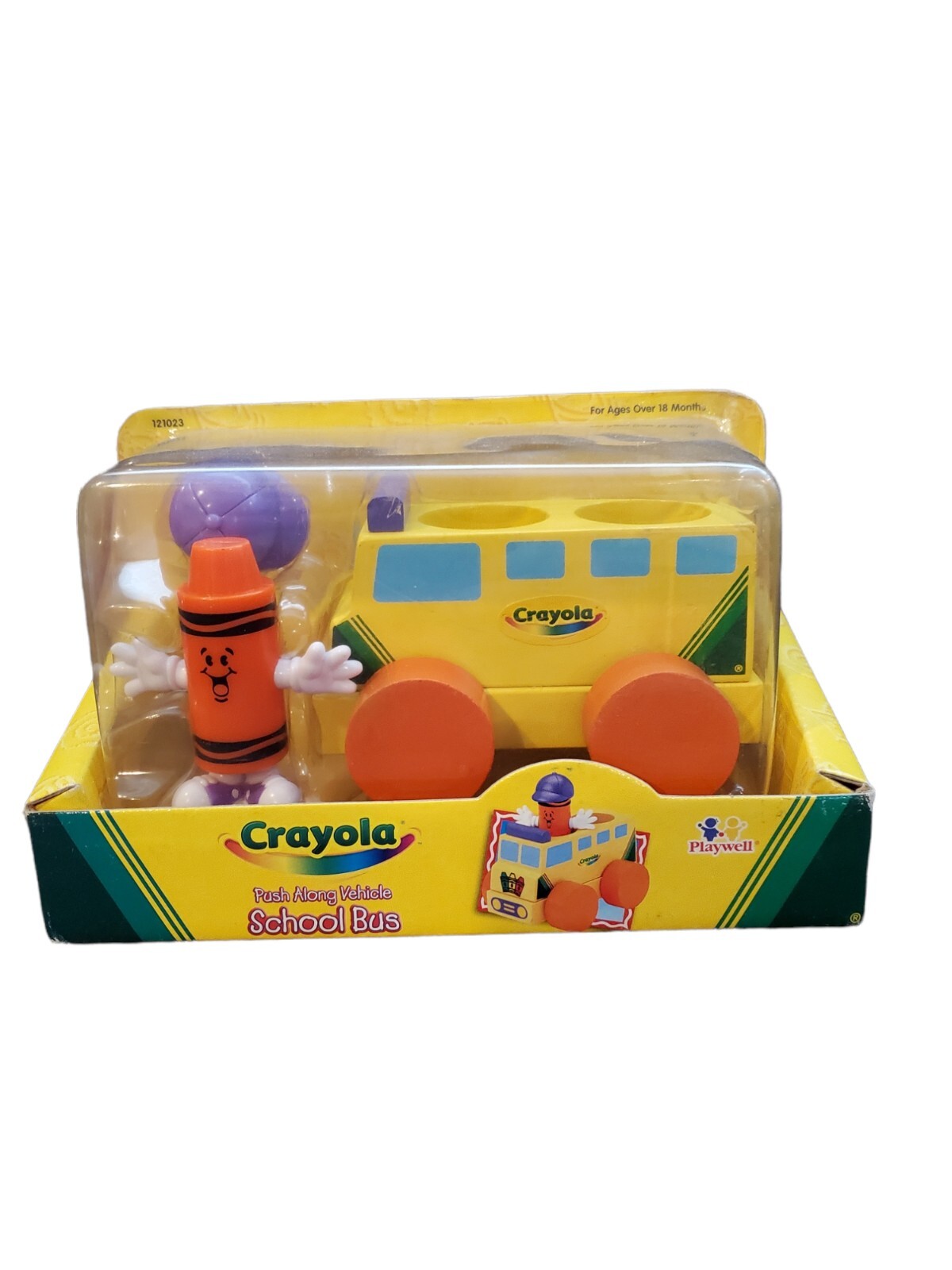 NEW Crayola School Bus Push Along Vehicle With Crayola Man NOS | eBay