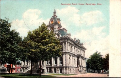 Postcard Cambridge Court House Cambridge Ohio 1908 | eBay