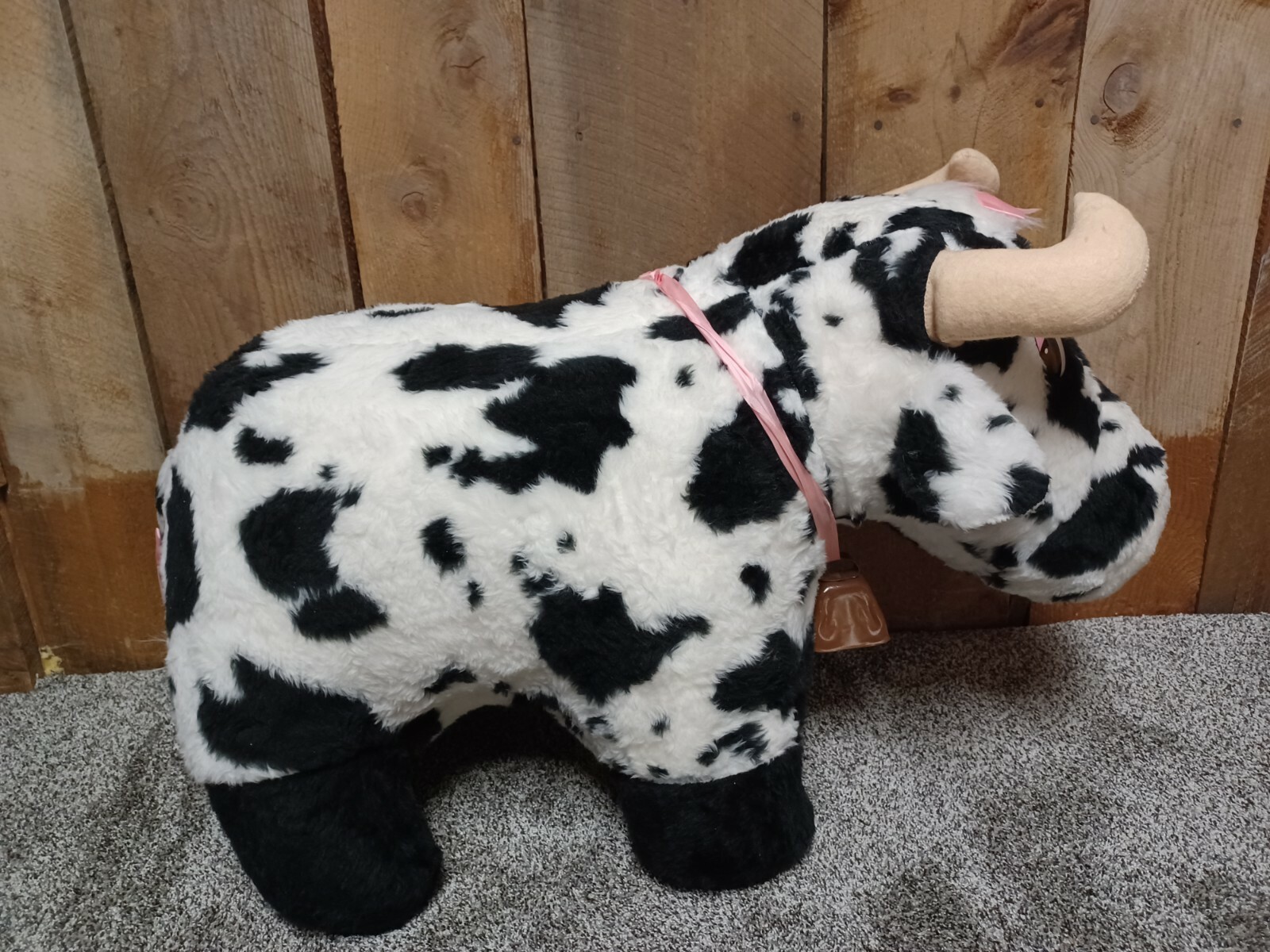 Vintage BJ Toy Giant 3 Foot Spotted Cow Plush w/ Loud Cow Bell | eBay