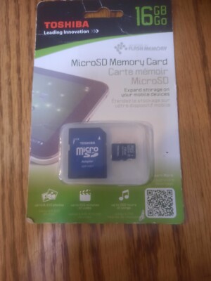 Toshiba 16GB microSD Memory Card with Standard Adapter 22265347249| eBay