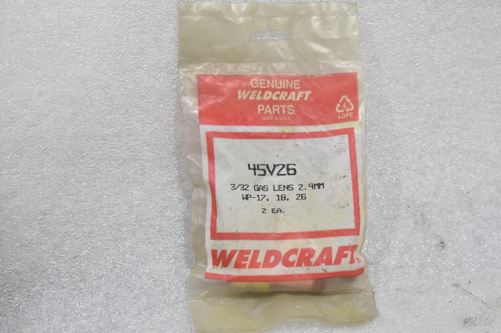 GENUINE WELDCRAFT 45V26 GAS LENS TIG TORCH COLLET BODY 3/32" SIZE (LOT ...