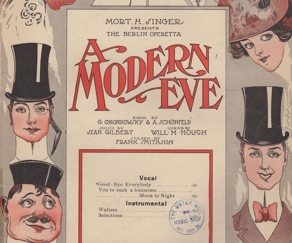 A Modern Eve Berlin Operetta Antique Graphic Art Sheet Music 1912 | eBay