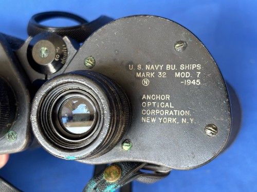 US Navy BU Ships Anchor Optical 7X50 Mark 32 Mod 7 Binoculars WWII 1945 ...