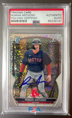2023 1st Bowman chrome speckle Roman Anthony /299 Ip Auto Psa/dna ...