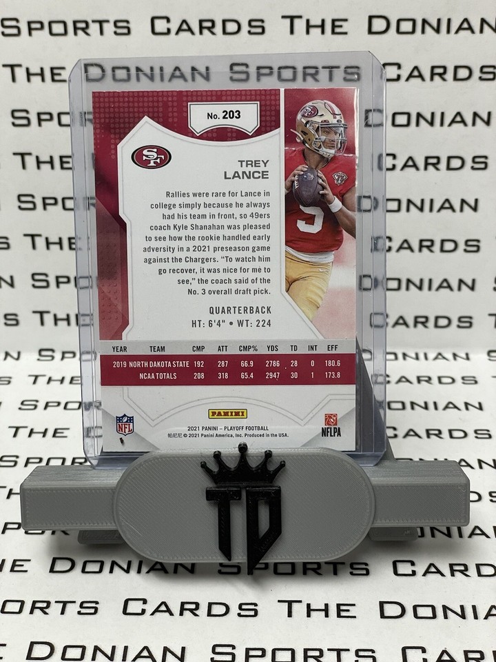 2021 Panini Playoff #203 Trey Lance - San Francisco 49ers Base Rookie ...
