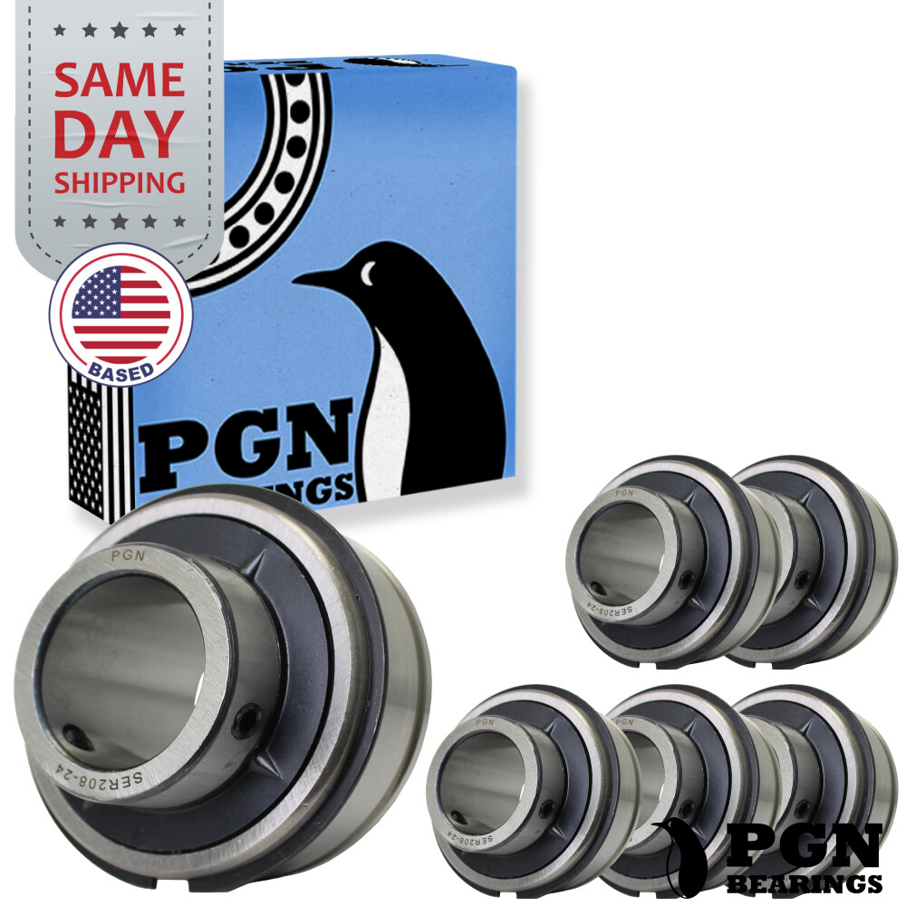 (6) SER208-24 - 1-1/2" Bore Insert Ball Bearing With Snap Ring - ER24 ...