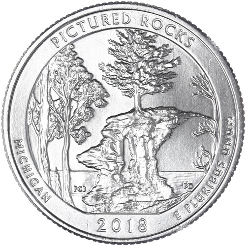 2018 P Parks Quarter ATB Pictured Rocks National Lakeshore Gem BU CN ...