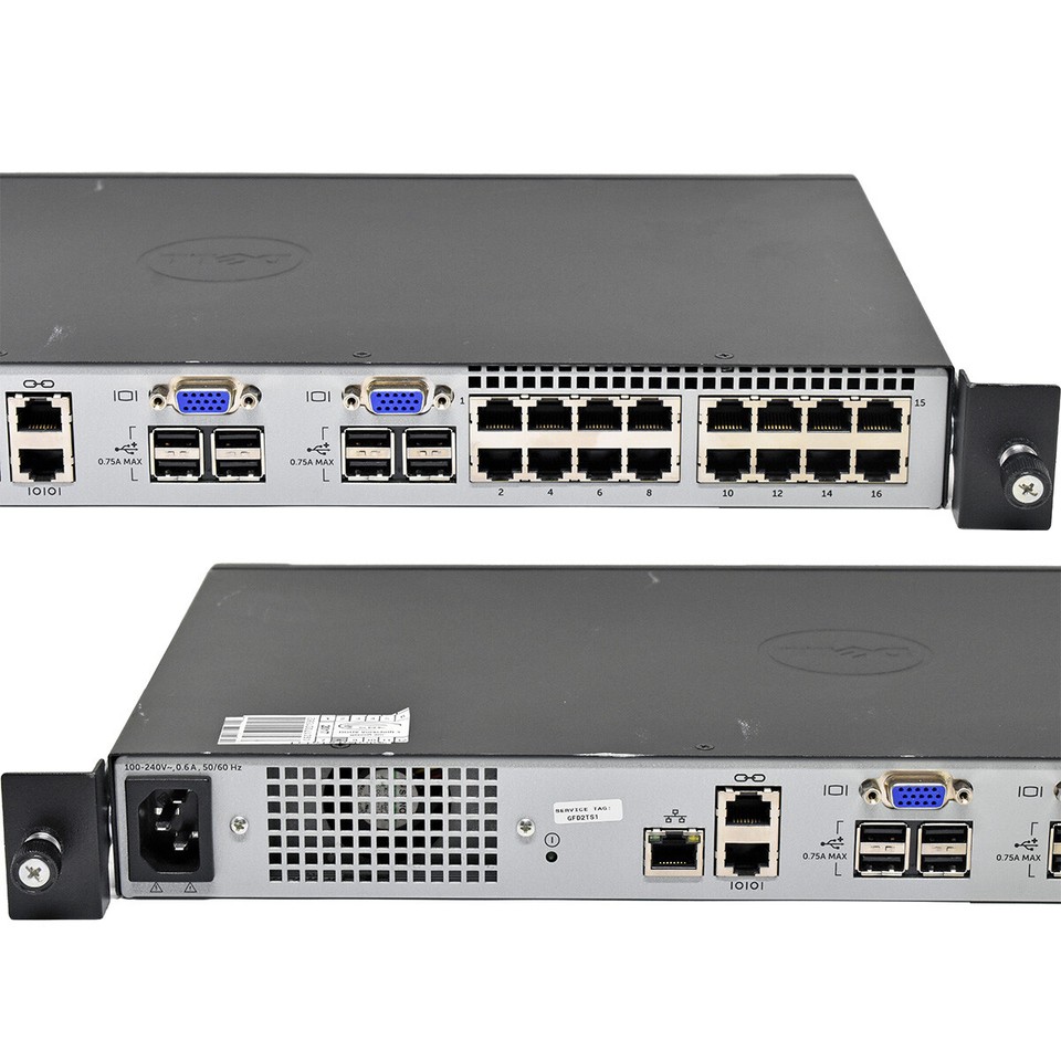 Dell KVM 2161 0RMJ09 520-877-502 16-Port KVM Console Switch | eBay UK