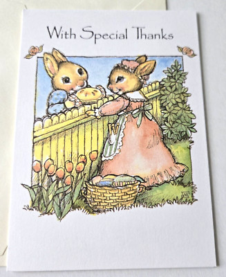 Vintage Greeting Card Special Thanks Cute Bunnies Briarwood Friends ...