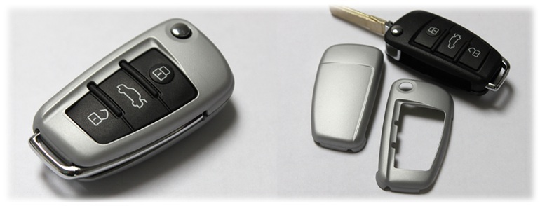 SILVER Key Cover Case for Audi key Protector S line Sport 8P 8PA B7 8E ...