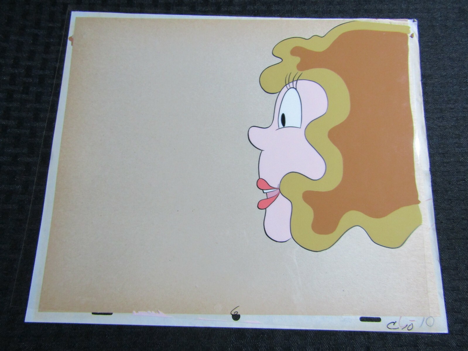 Unknown 70s? Cartoon DAMSEL PROFILE 12.5x10.5" Animation Cel & Drawing ...