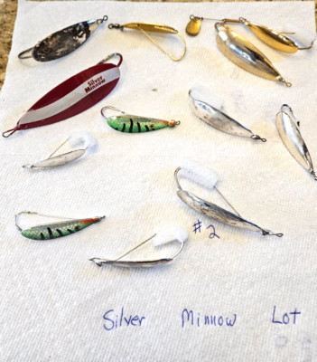 12 Johnson Silver Minnow Spoons - Spoons Lot, Salmon , Trout - 12 baits ...