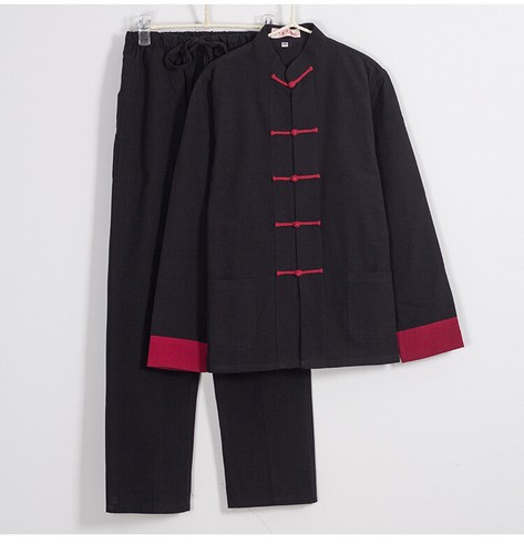 New Cotton Men Chinese Kung Fu Tai Chi Uniform Traditional Coat Pants ...
