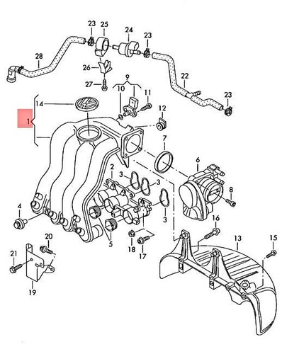 VW CADDY TOURAN 1T1 1T2 2CA INTAKE MANIFOLD - UPPER PART 06G133203A NO ...