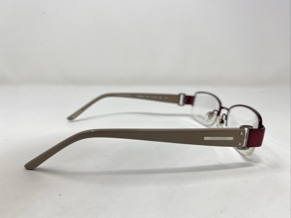 Nina Ricci NR2402 C02 51-17-135 Red Wine Metal Half Rim Eyeglasses ...
