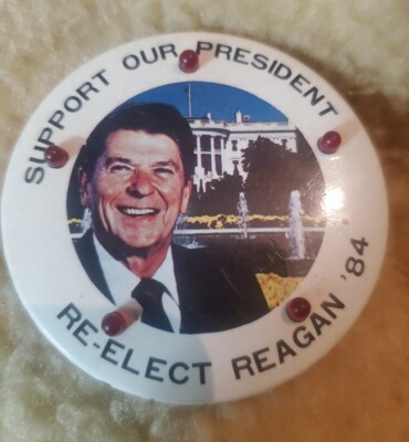 RARE Vintage 1984 Reagan 84 Campaign Blinking Lights Button. E 229 | eBay