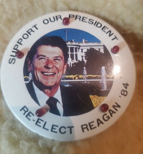 RARE Vintage 1984 Reagan 84 Campaign Blinking Lights Button. E 229 | eBay