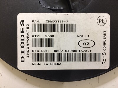ZMM5233B-7 DIODES ZMM5233B ZENER SINLE 6V 5% 2PIN DO-213AA SMD ROHS 30 ...